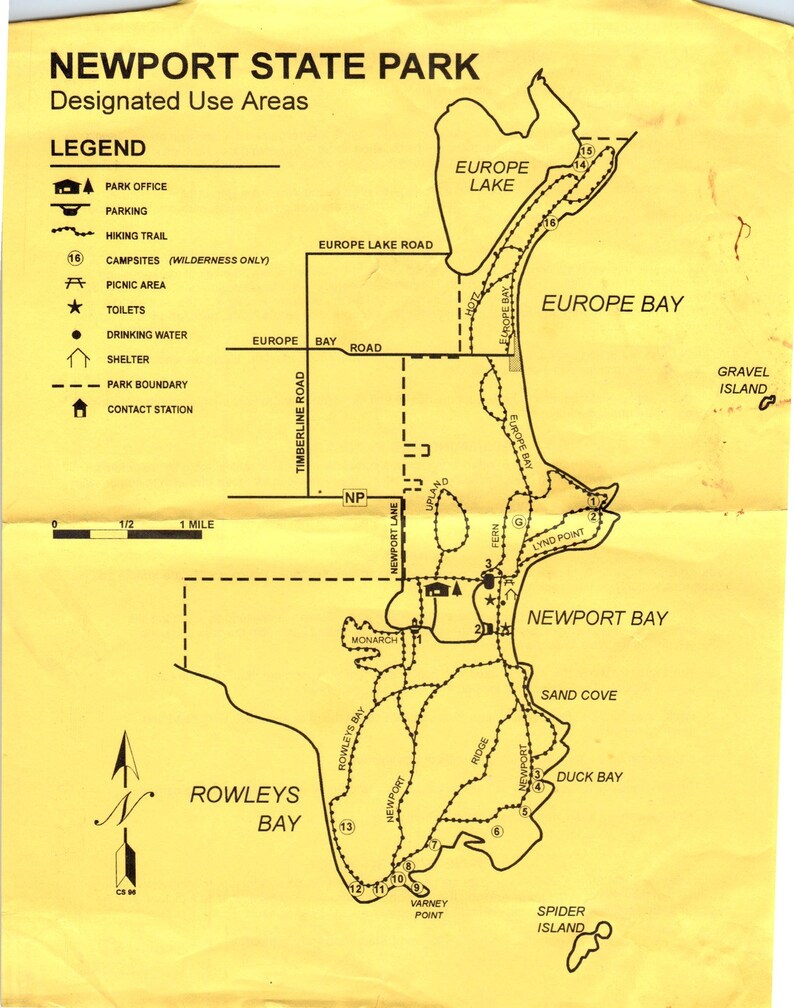 Vintage Newport State Park Travel Map Wisconsin Leaflet TF4-B4 - Etsy