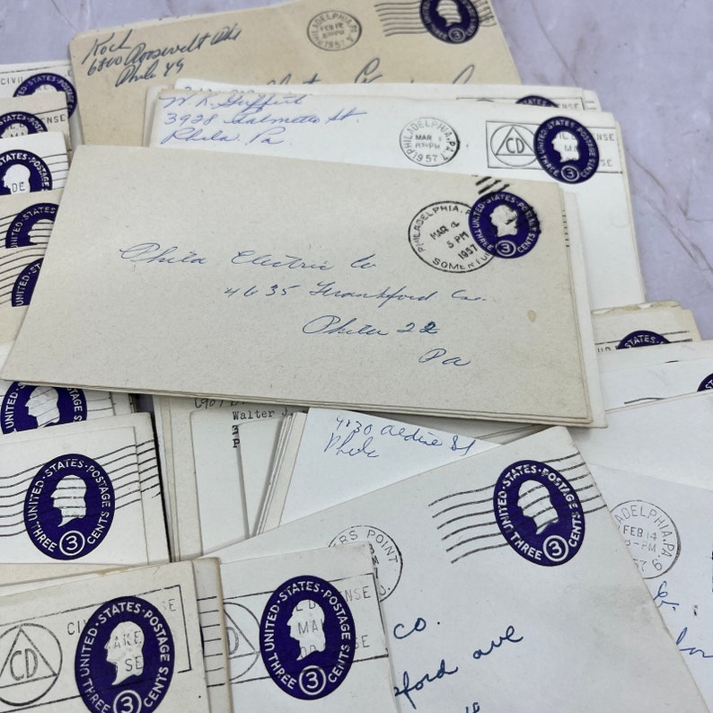Huge Lot 50+ Philadelphia Electric Company 1957 Postal Cover Envelopes ...