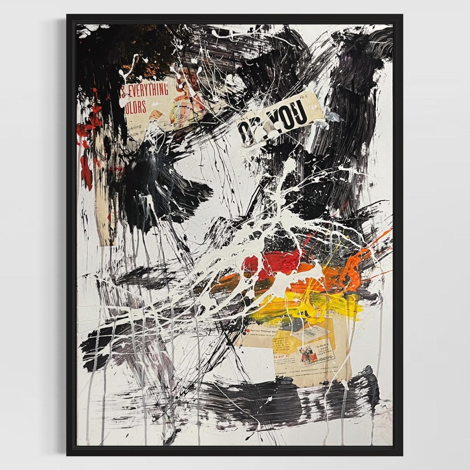 Original Mixed Media Abstract Art Painting 18x24 “1950s Apeco Copier Ad ...