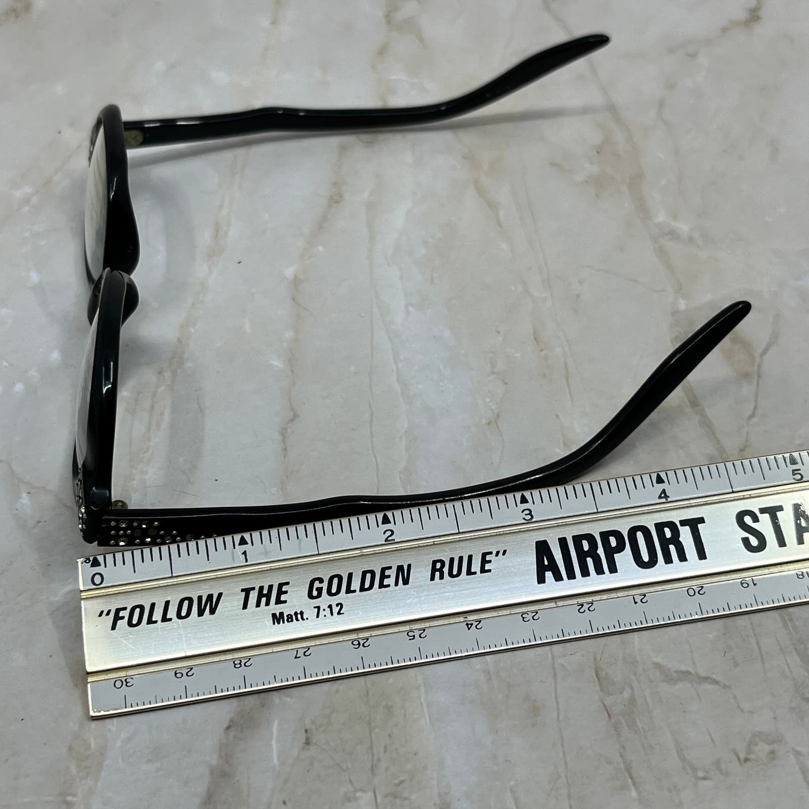 Vintage 1950s Raybert Princess Decor Black Rhinestone Eyeglasses Frames ...