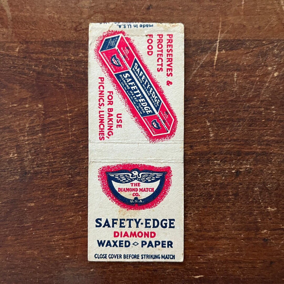 Safety Edged Diamond Waxed Paper Advertising Matchbook Cover SA9-M12 - Etsy