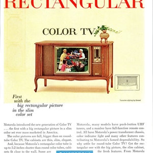 Motorola Rectangular Color Television TV Teleset - Vintage Magazine Ad ...