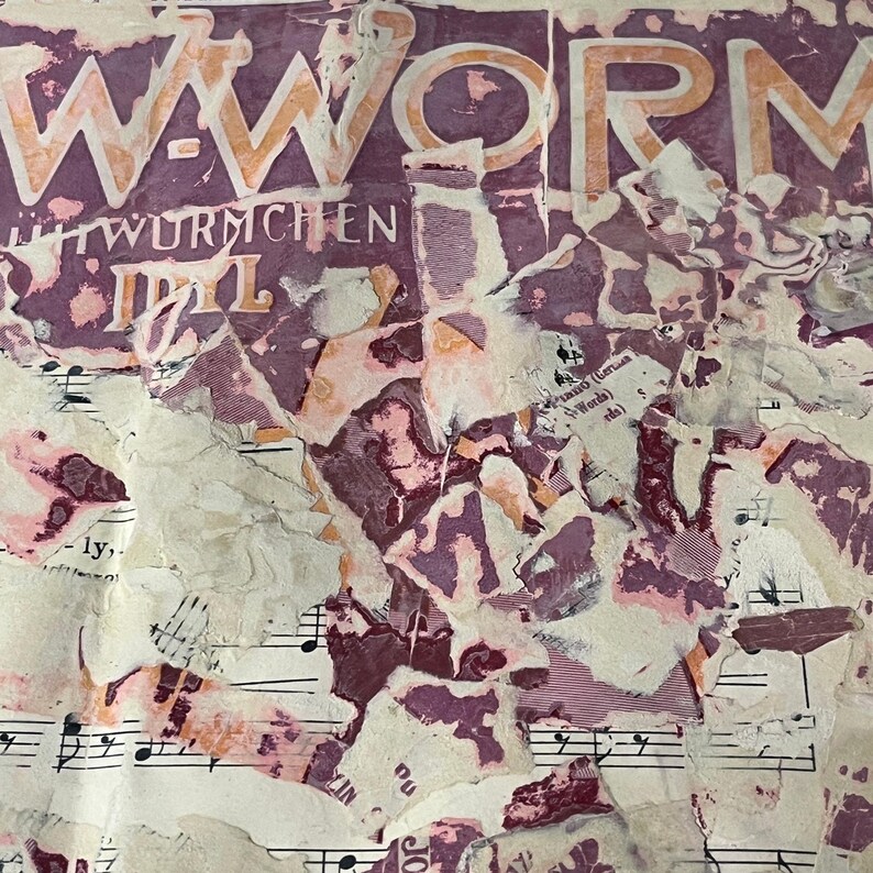 Original Mixed Media Abstract Art Collage 11x14 1905 Glow-worm Sheet ...