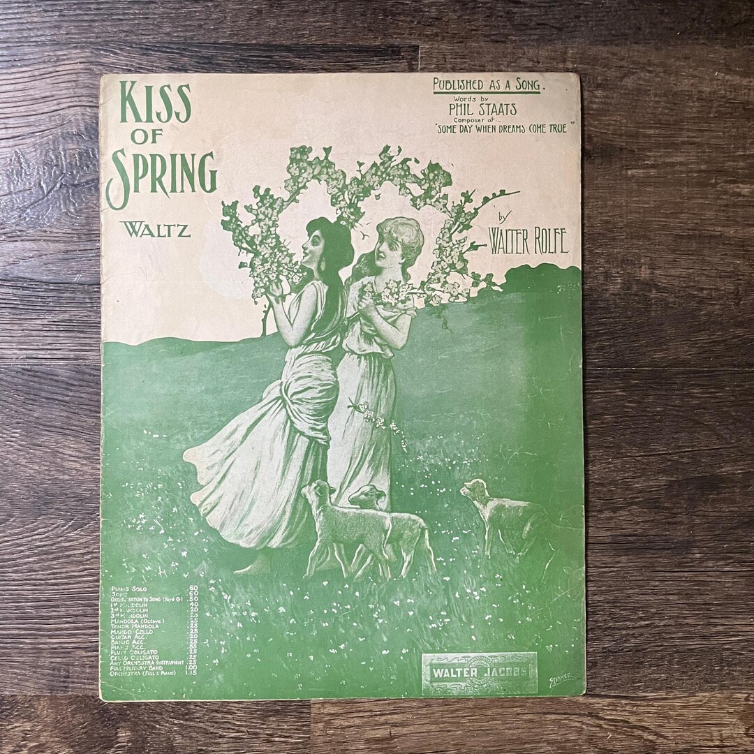 Kiss of Spring Waltz Walter Rolfe Phil Staats 1906 Sheet Music V13 - Etsy