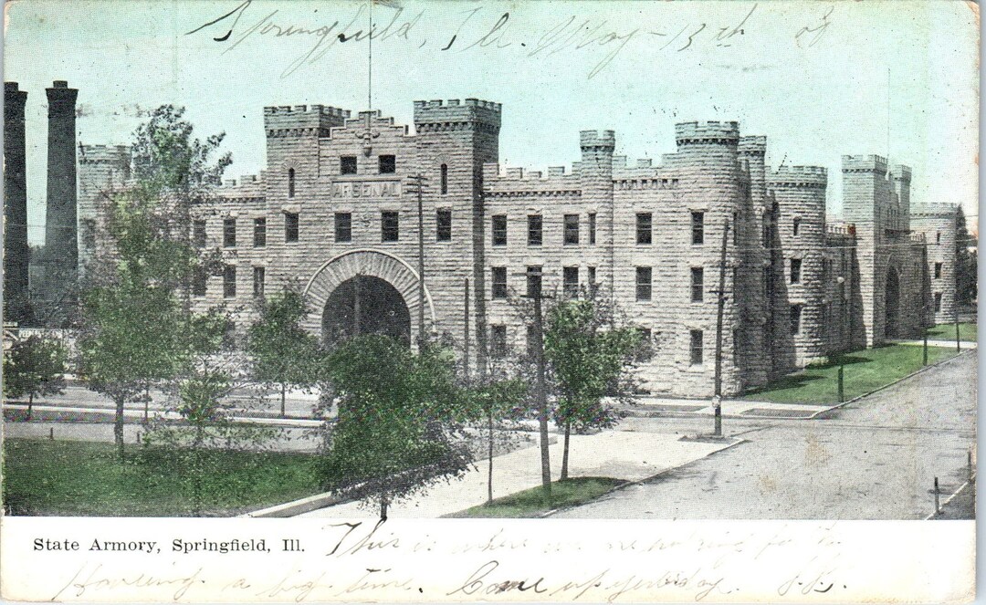1908 State Armory Building Springfield IL Original Postcard PD2 - Etsy