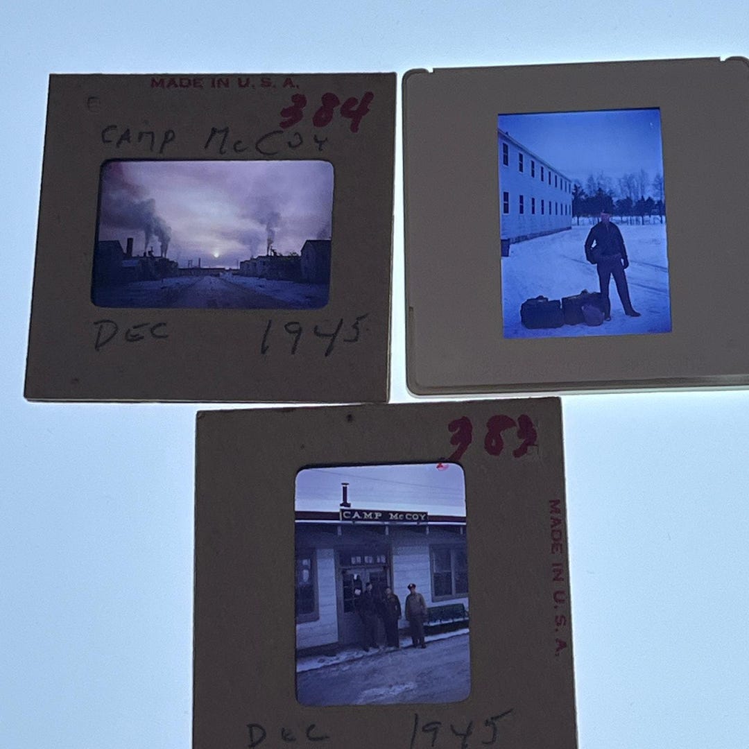 WWII 1945 - 3 Slides of United States Soldier at Camp Mccoy TB8-SL1 - Etsy