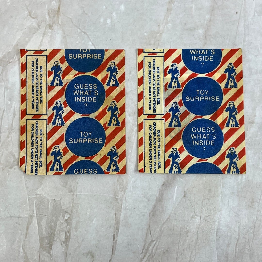 Vintage Lot of 2 Cracker Jack Mini Postcard Toy Surprises in Wrapper ...