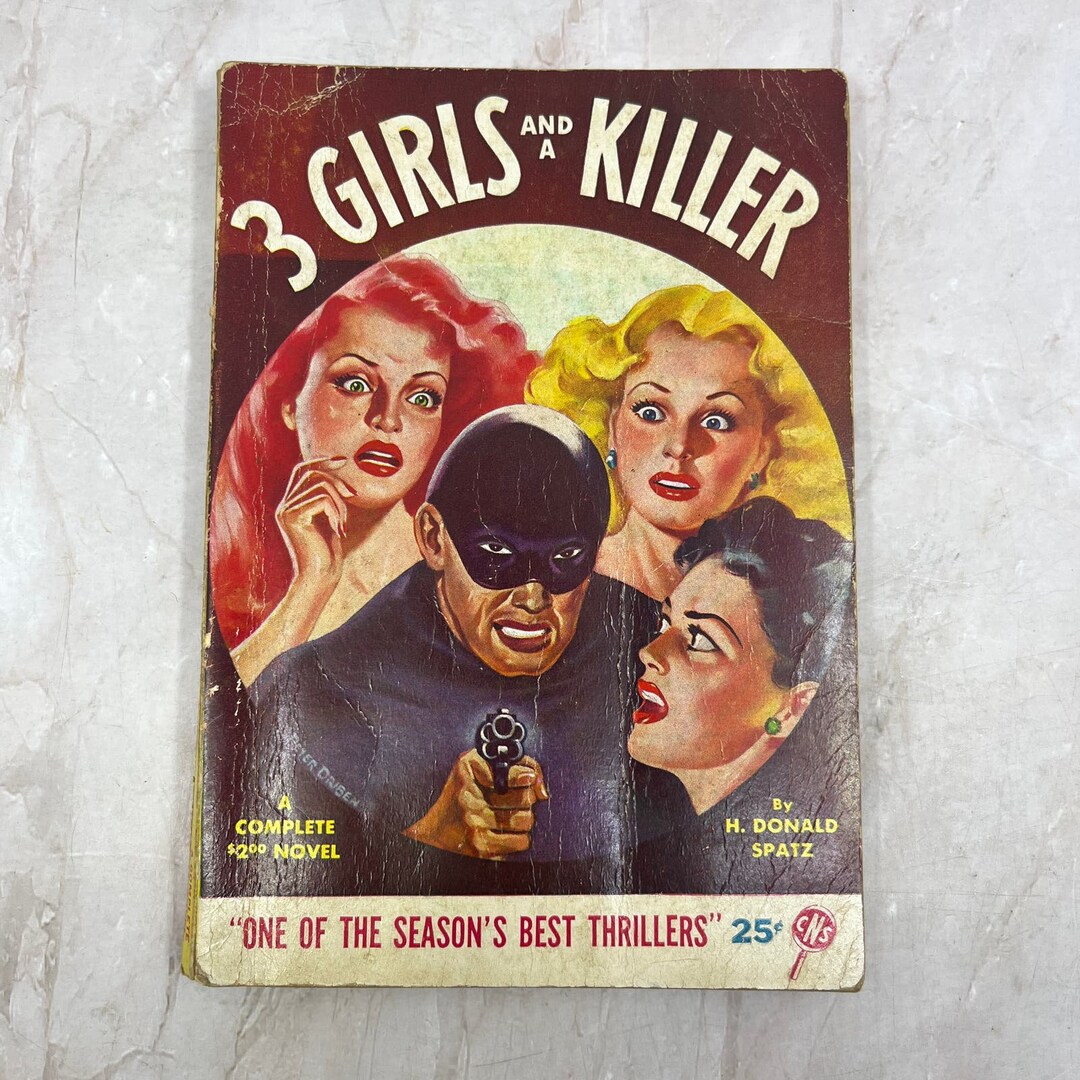 3 Girls and A Killer 1943 Red Circle Peter Driben Hooded Menace Cover Pulp TG8-Z - Etsy