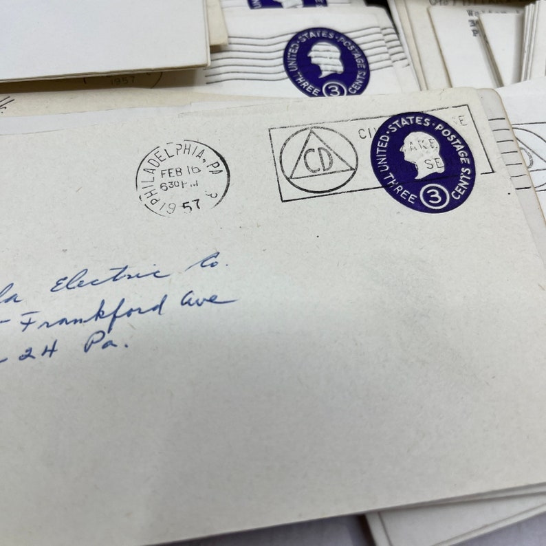Huge Lot 50+ Philadelphia Electric Company 1957 Postal Cover Envelopes ...