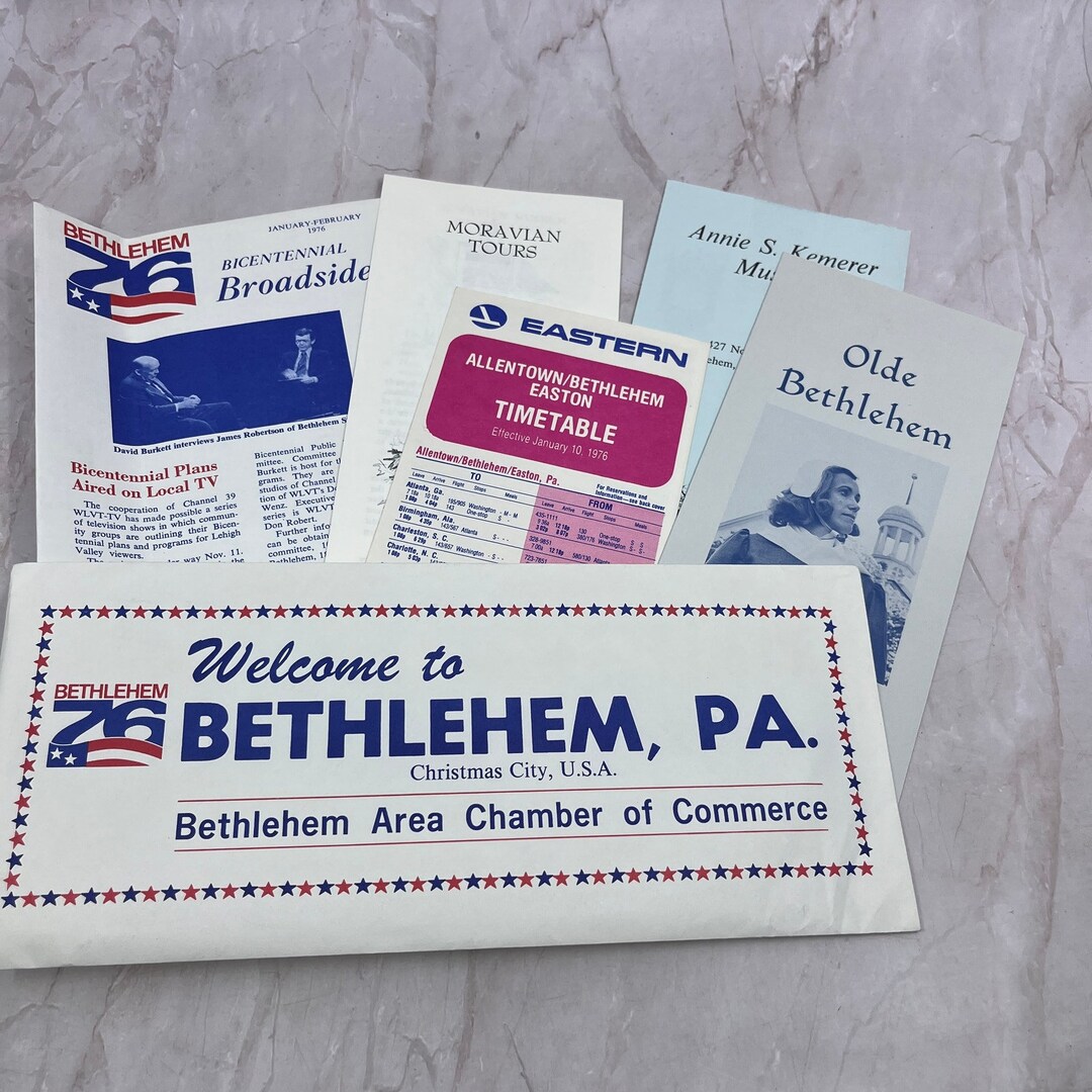 1976 Bicentennial Bethlehem PA Tourist Welcome Guide Bundle TH9-LX1 - Etsy