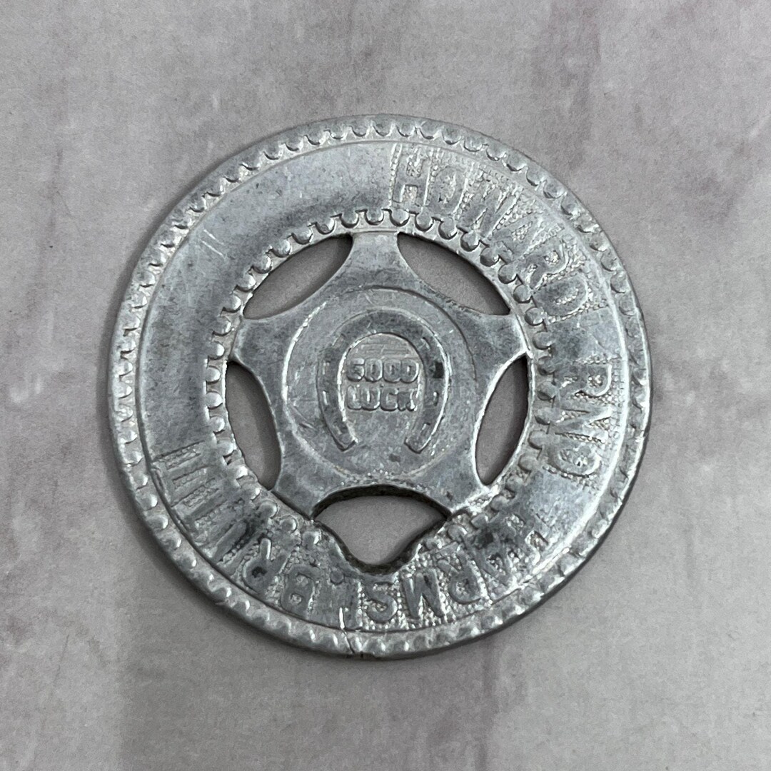 Vintage Custom Good Luck Metal Typer Coin Token Howard RNO Harms Britt ...
