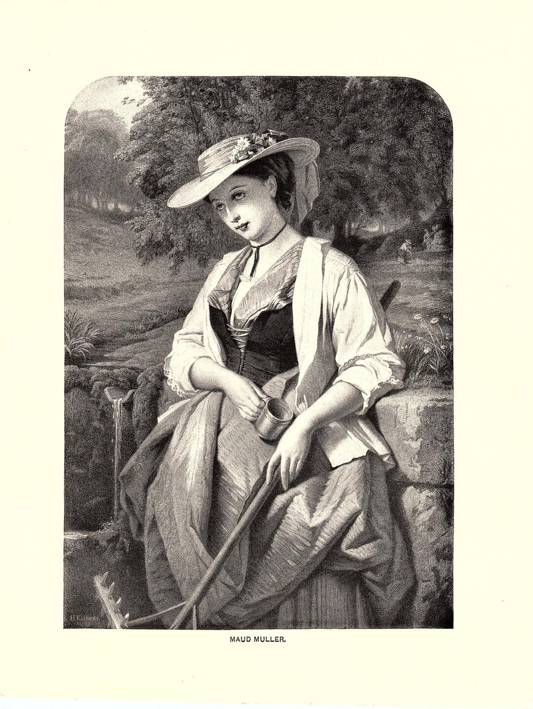 Maud Muller - Whittier 1892 Lithograph Art Print 9x11 V6 - Etsy