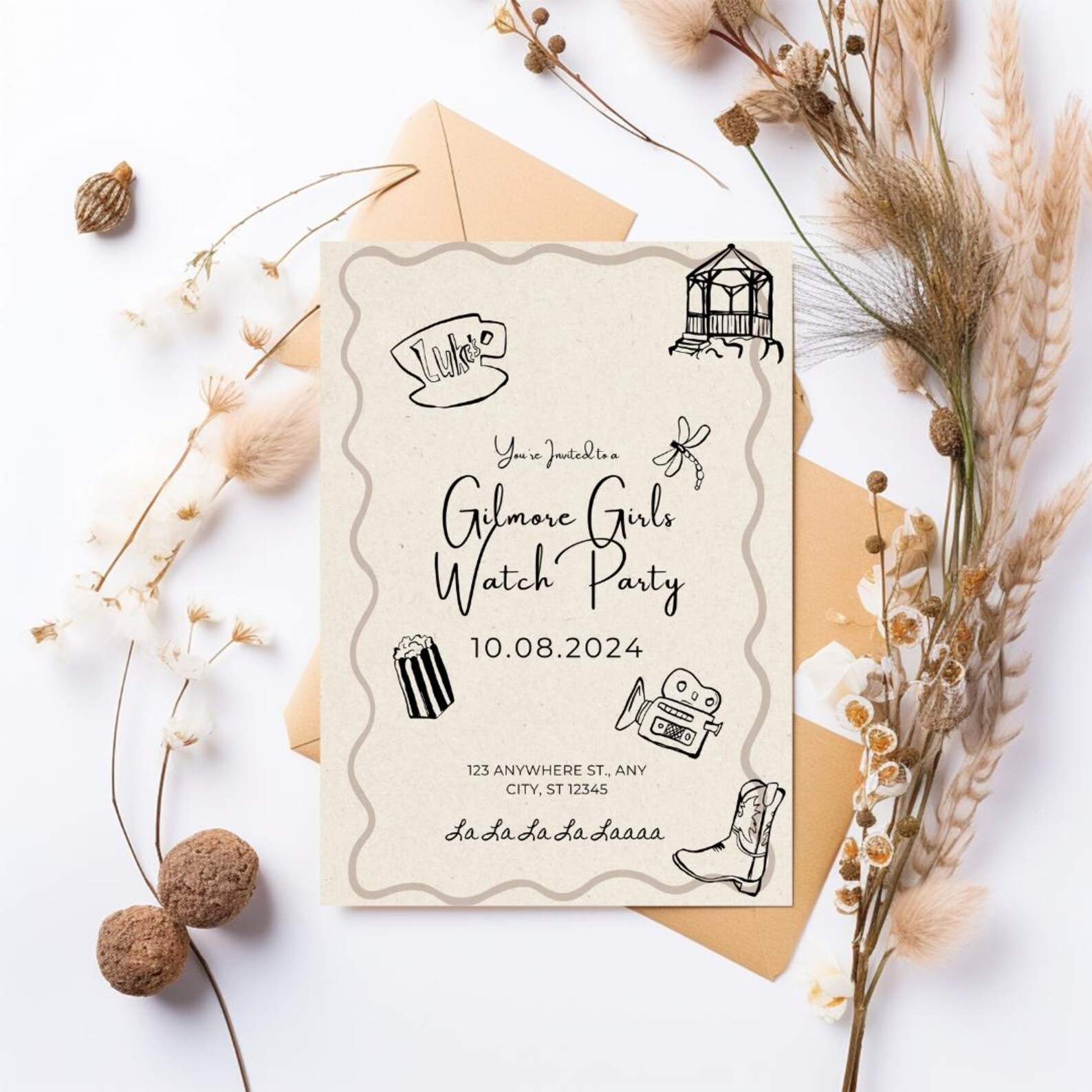 25 Hand-drawn Gilmore Girls Doodle Clipart Icons Whimsical Line Drawing ...