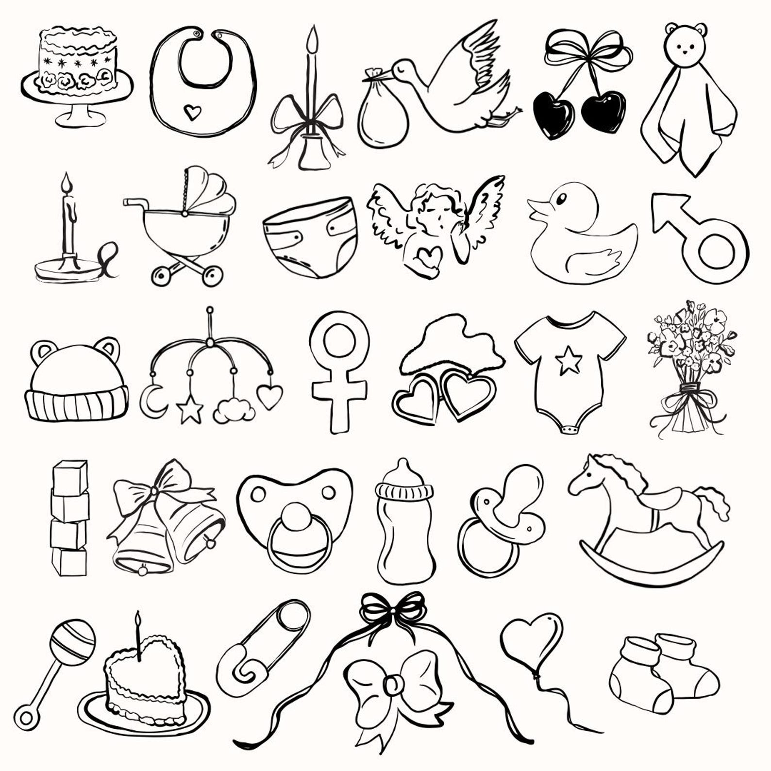 32 Whimsical Baby Shower SVG and Pngicons | Cute Baby Clipart for ...