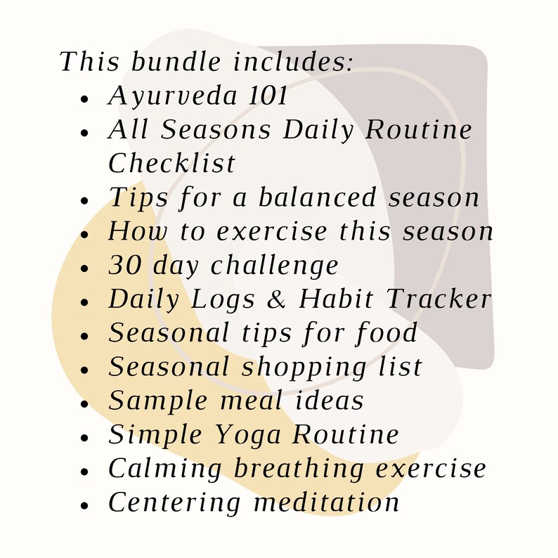 Essential Ayurvedic Fall Routine / Vata-balancing PDF Bundle - Etsy