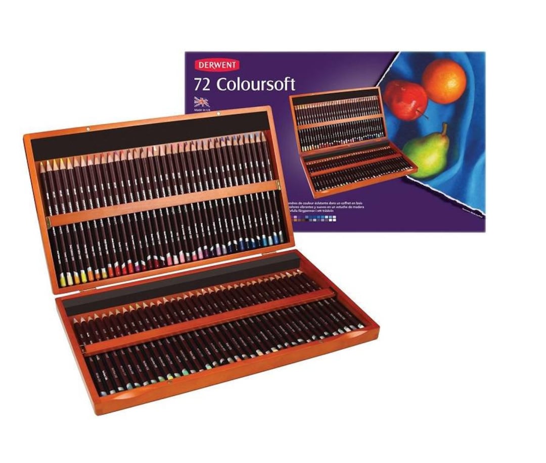 Derwent Coloursoft 72 Set Wood Box - Etsy