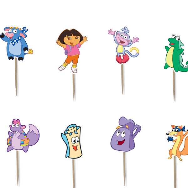 Dora Cupcake Toppers - Etsy