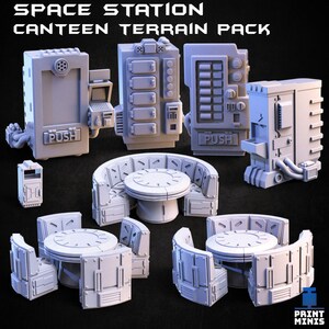 Space Station Canteen Terrain Pack |Wargame|Tabletop|RPG|20mm|28mm|32mm ...