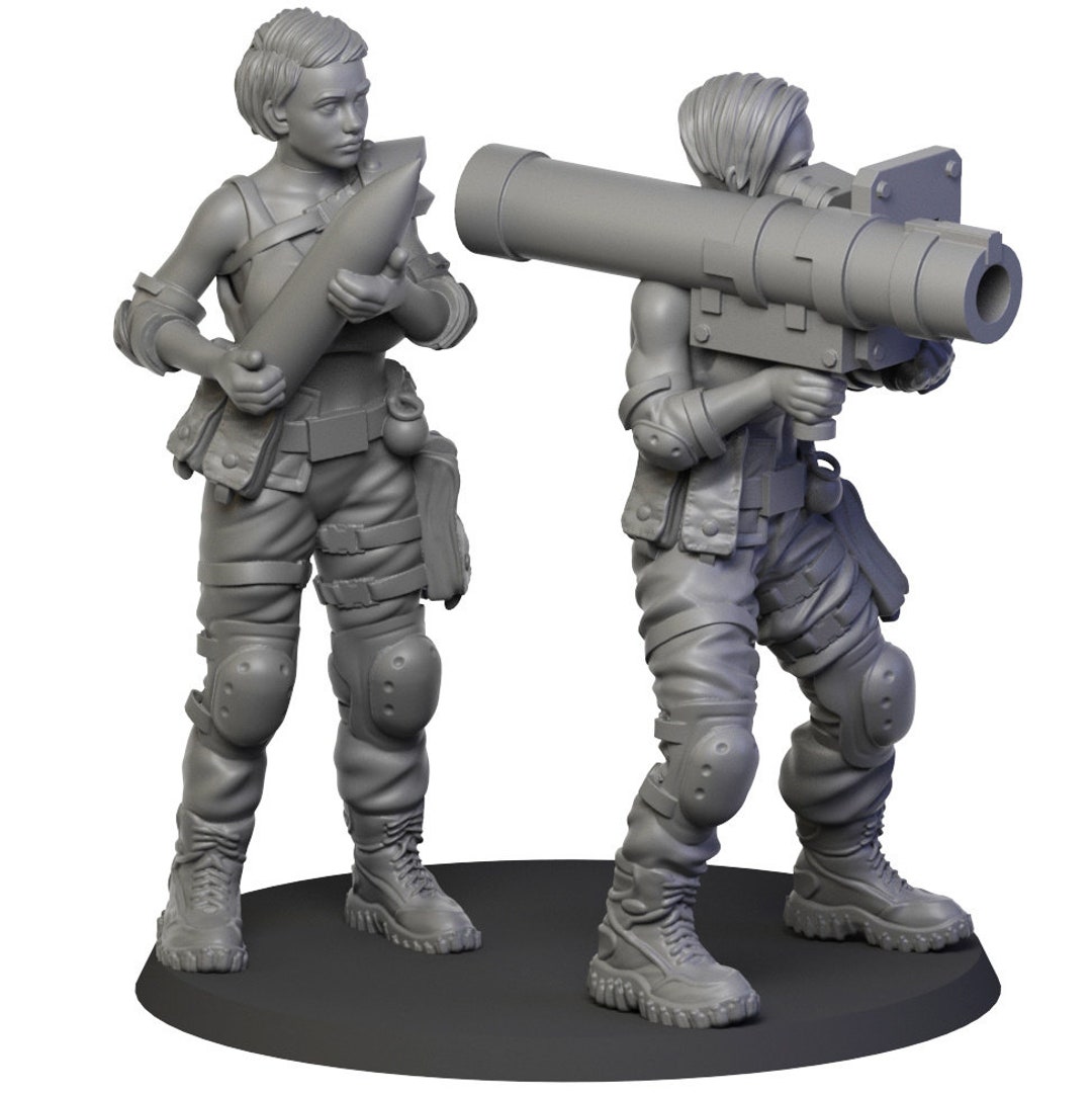 Rocket Launcher Team |wargame|tabletop|rpg|20 Mm|28 Mm|32 Mm|miniature ...