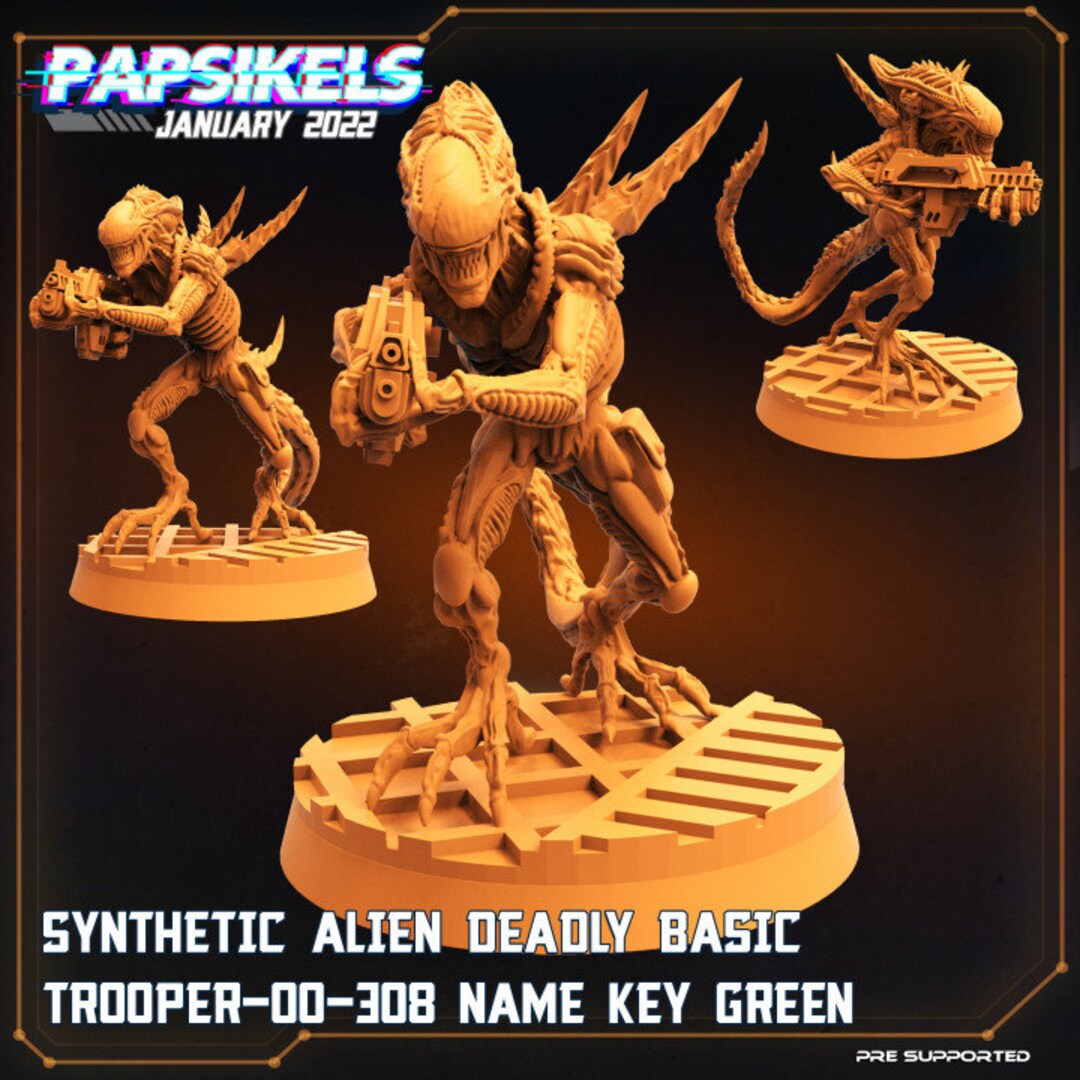 Synthetic Alien Deadly Basic Trooper Key Green |tabletop|rpg|20 Mm|28 ...