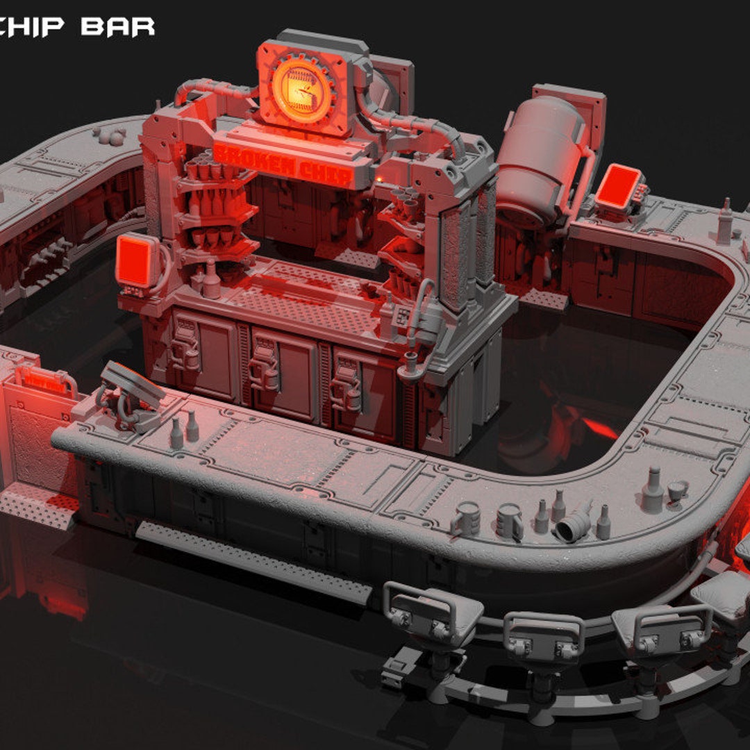 The Broken Chip Bar Kit |wargame|tabletop|rpg|20 Mm|28 Mm|32 Mm ...