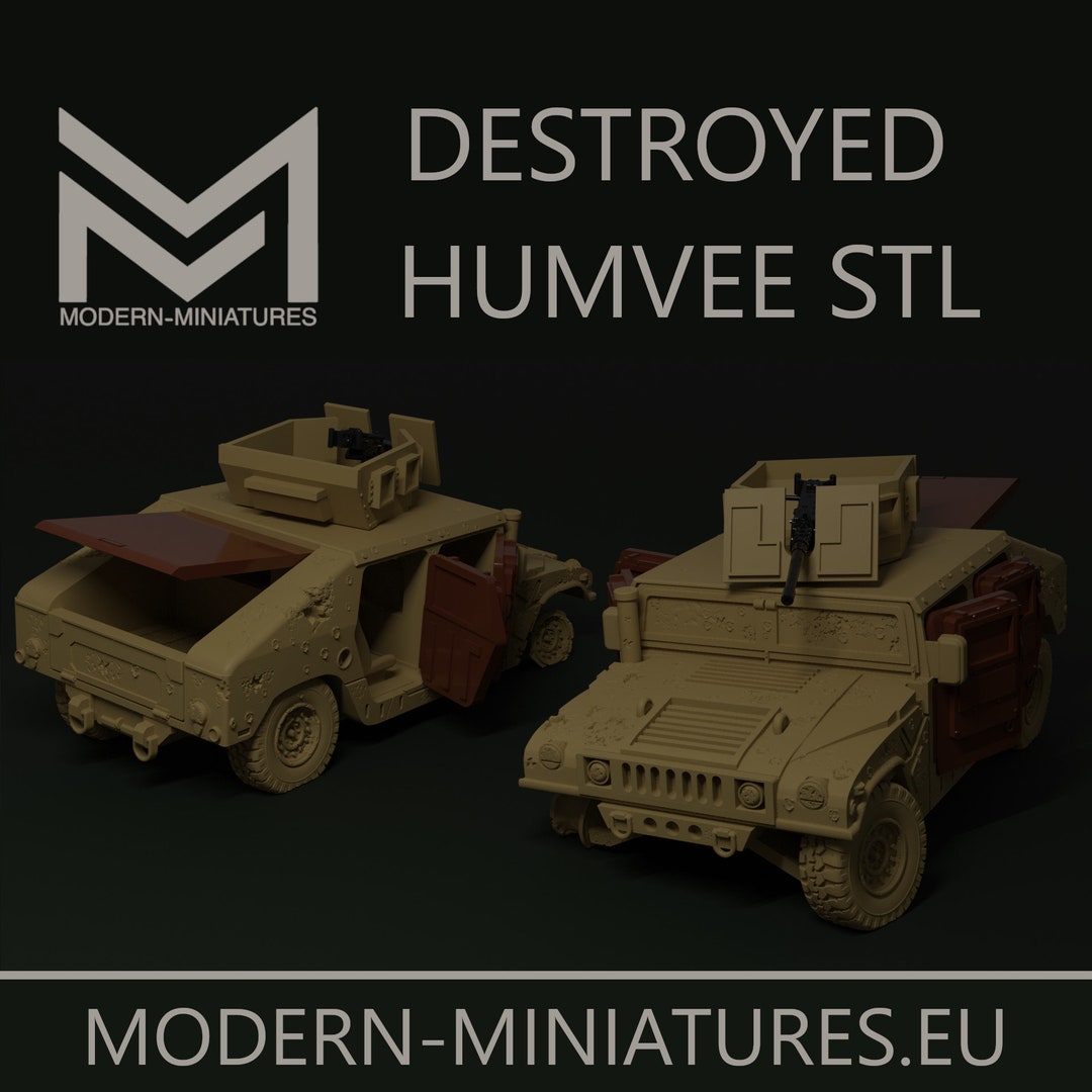 Destroyed Humvee |wargame|tabletop|rpg|20 Mm|28 Mm|32 Mm|miniature ...