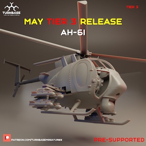 AH61 Helicopter |wargame|tabletop|rpg|20 Mm|28 Mm|32 Mm|miniature|scale ...