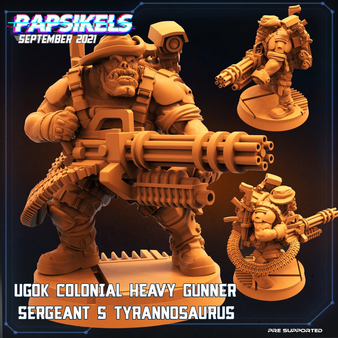 Ugok Colonial Heavy Gunner Tyrannosaurus|wargame|tabletop|rpg|20 Mm|28 ...