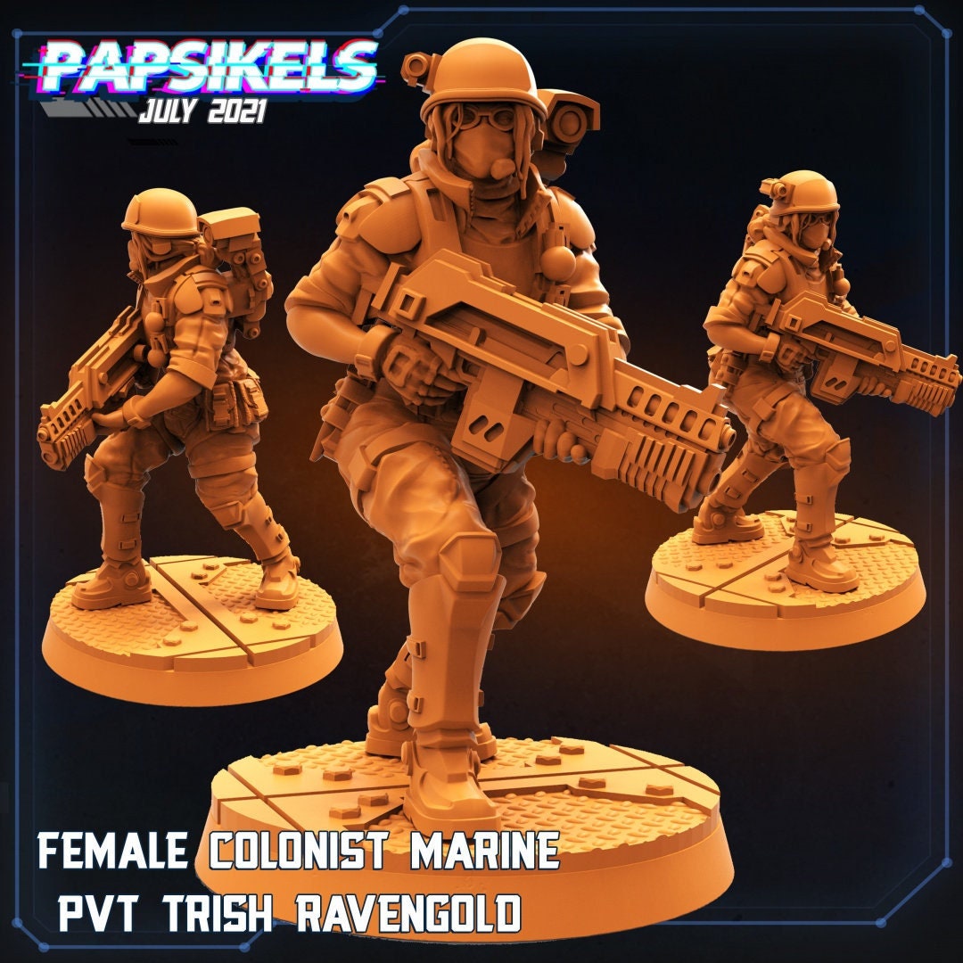 Female Colonist Marine Trish Ravengold|papsikels|wargame|tabletop|rpg ...