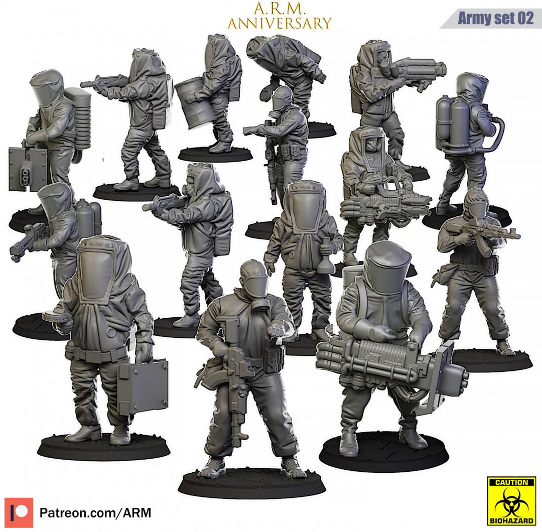 Biohazard Soldiers Set |wargame|tabletop|rpg|20 Mm|28 Mm|32 Mm ...