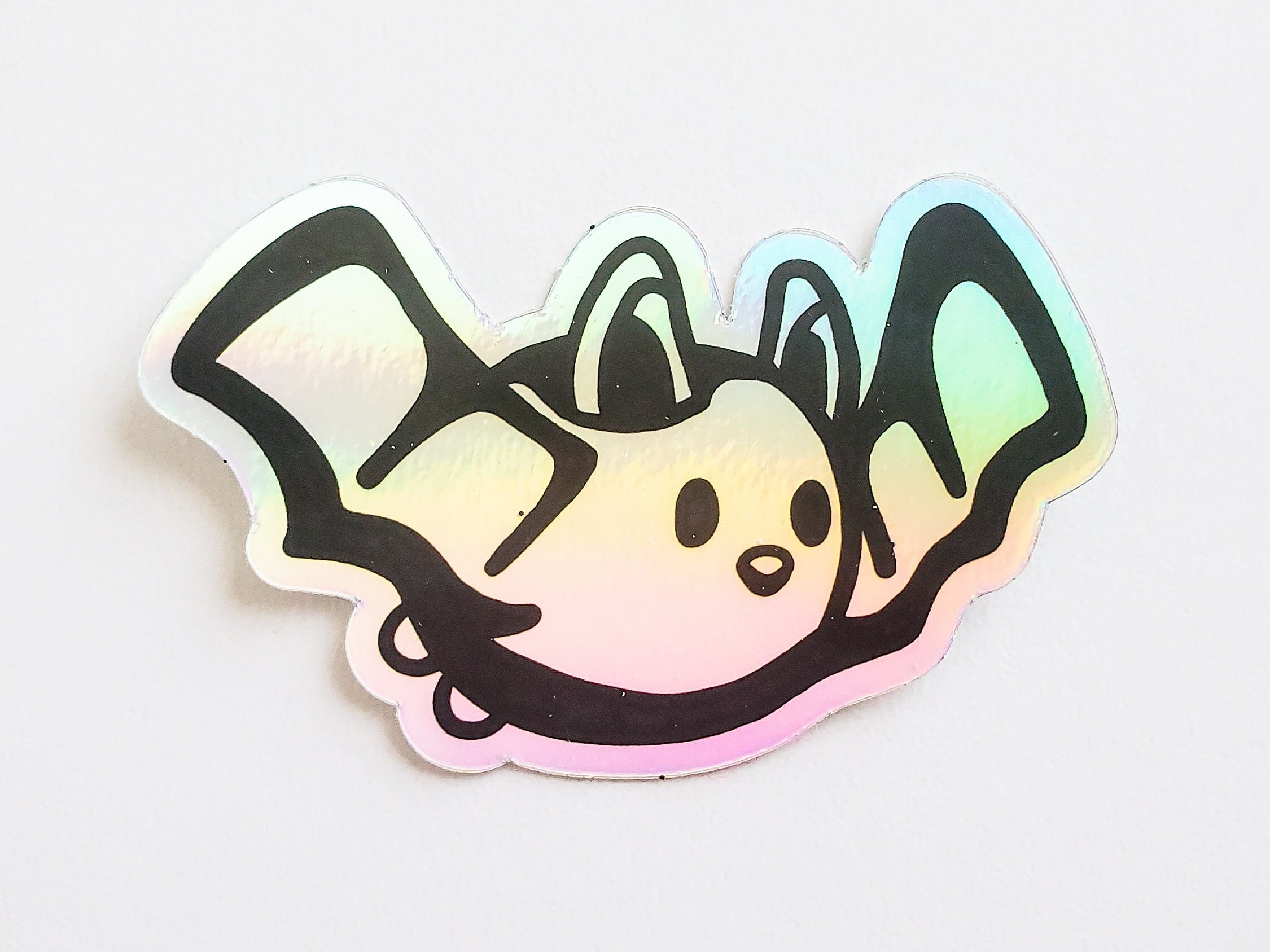 Bat Bat Sticker Cute Illustrated Sticker, Holographic Vinyl Sticker ...