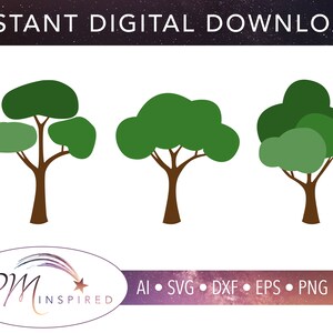 Group of Trees Svg Instant Digital Download Trees Green - Etsy