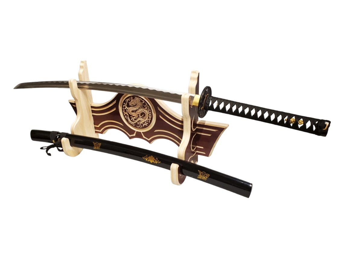 Handmade Wooden Dragon Sword Wall Mount Sword Holder Shelf Handmade ...