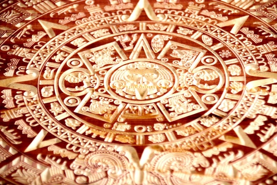 Handmade Maya Clock Wooden Carving - Etsy