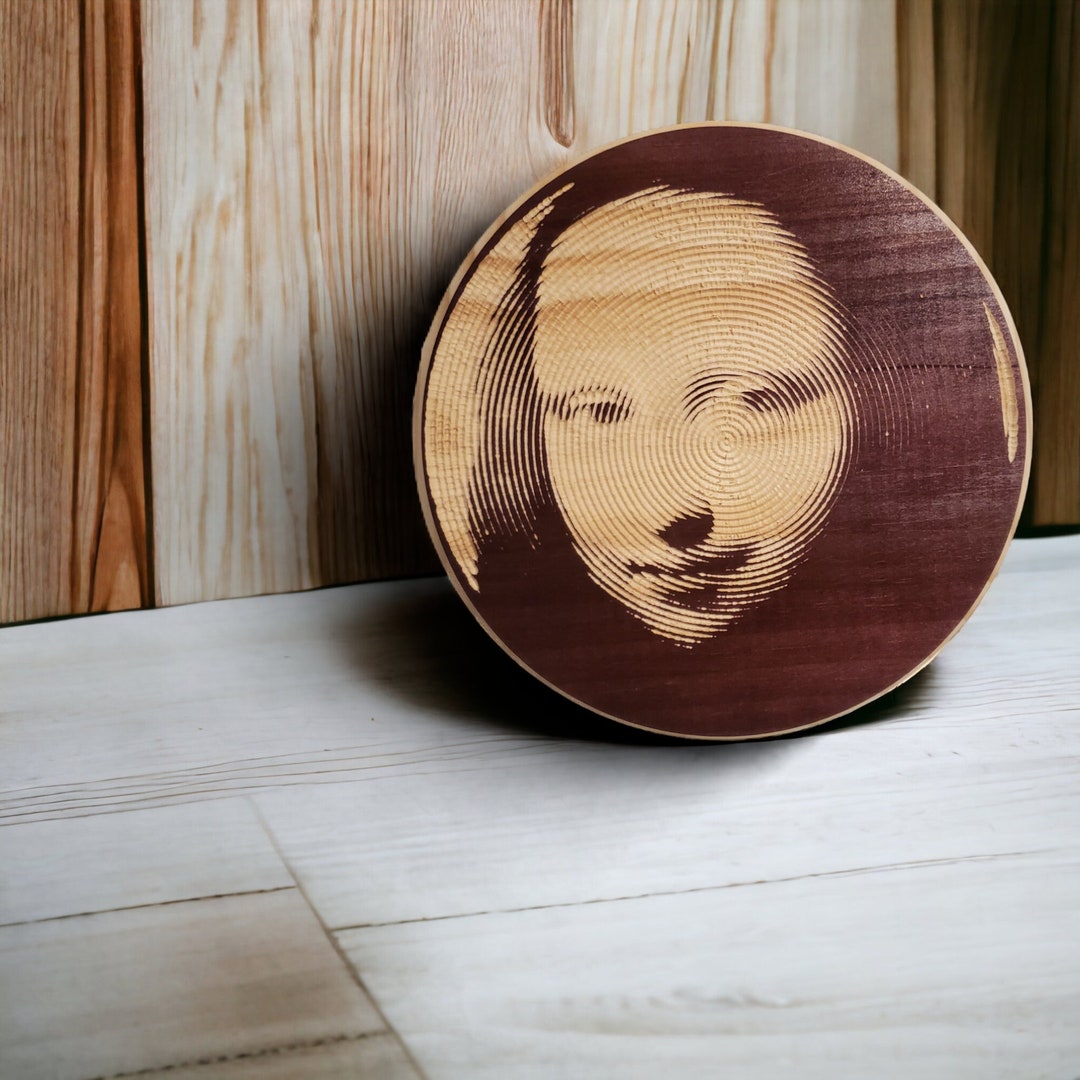 Handmade Halftone Portrait Mona Lisa Del Giocondo Wooden Carving - Etsy