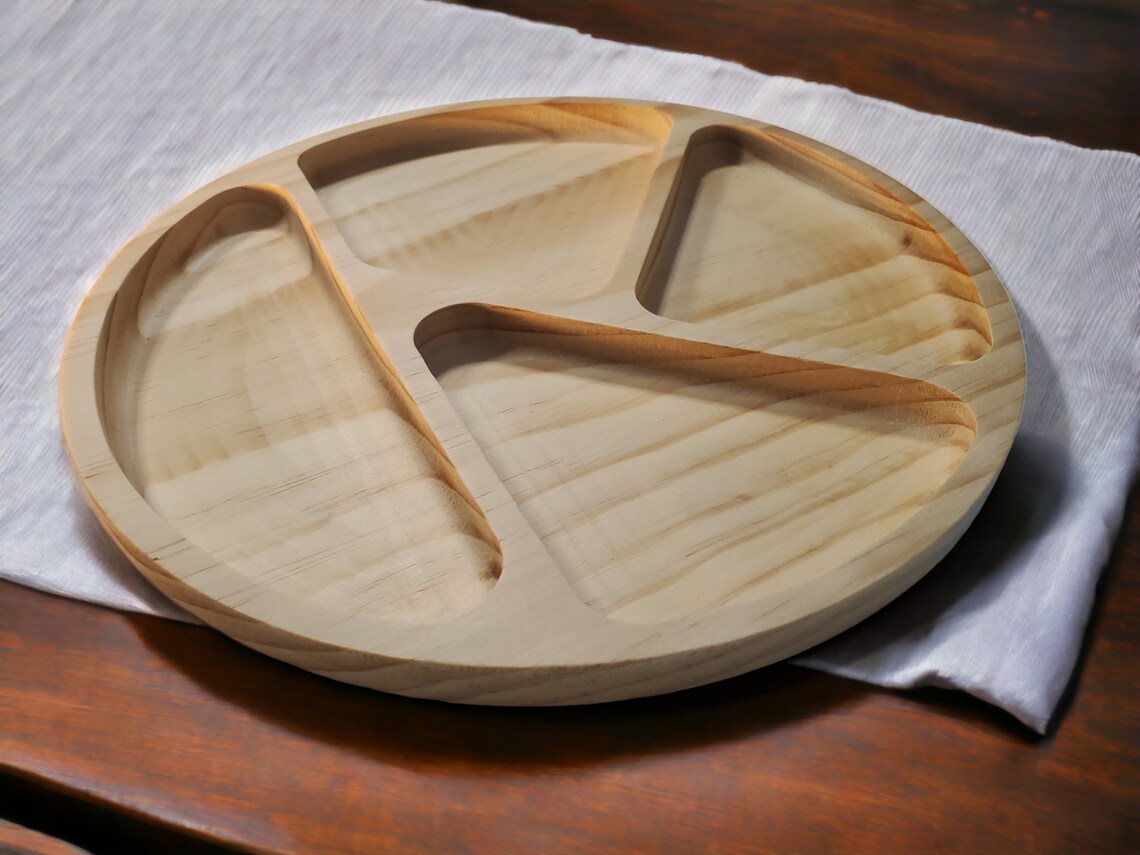 Handmade Wooden Divided Serving Dish 4-part Server Natural Pinewood - Etsy