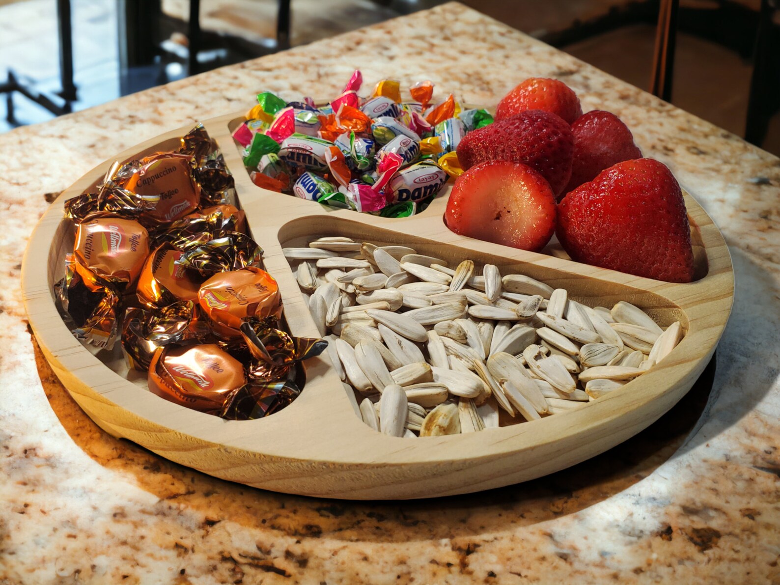 Handmade Wooden Divided Serving Dish 4-part Server Natural Pinewood - Etsy