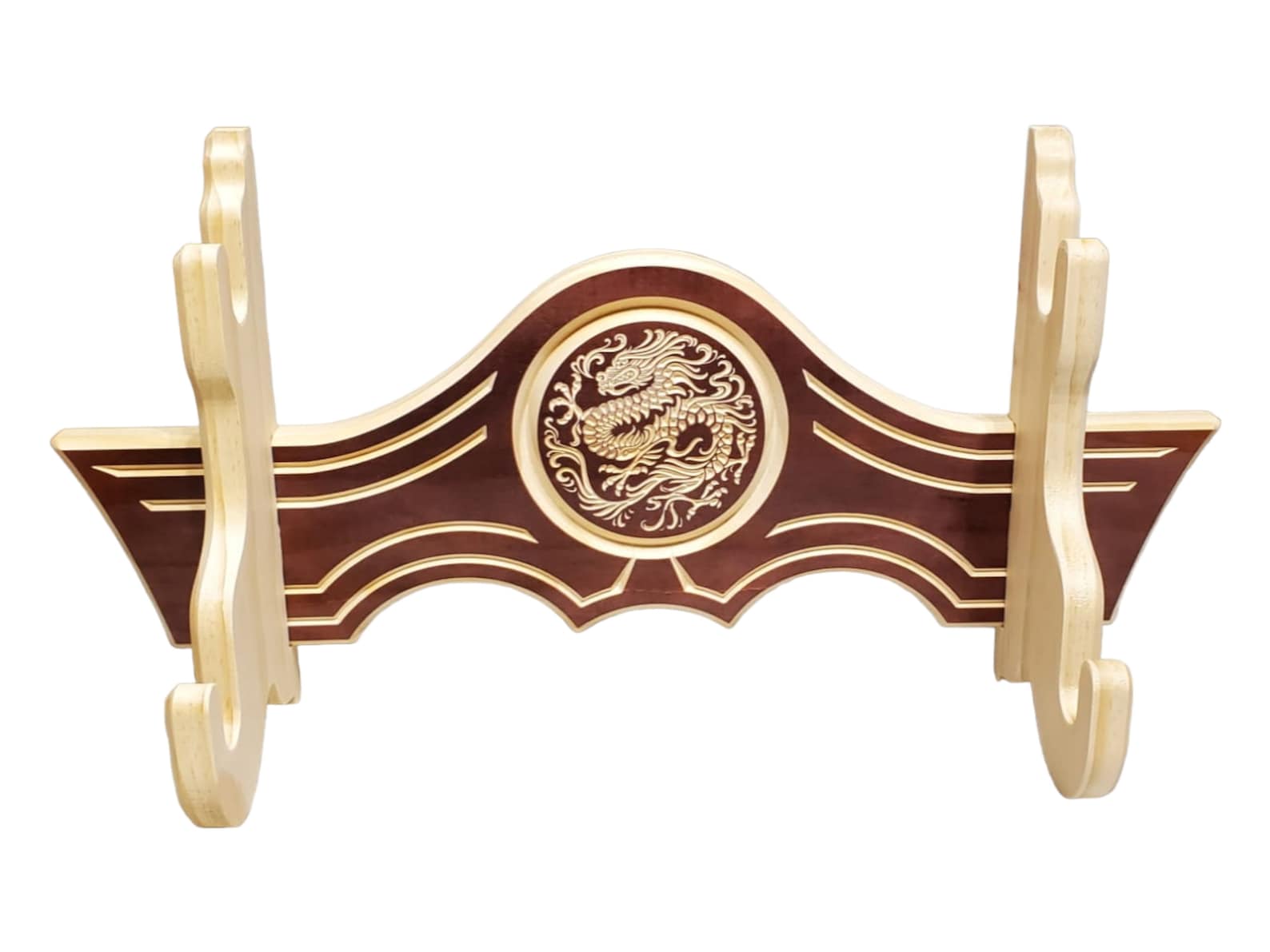 Handmade Wooden Dragon Sword Wall Mount Sword Holder Shelf Handmade ...