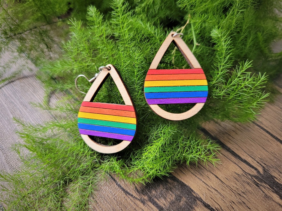 Regenbogen Pride Ohrring Queer Ohrringe Liebe ist Liebe Bisexuell Ally LGBT LGBTQ Alphabet Mafia ...