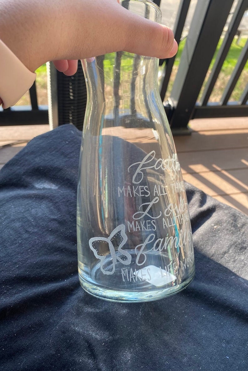 Personalized Custom Hand Engraved Flower Vase | Fresh Flower Vase ...