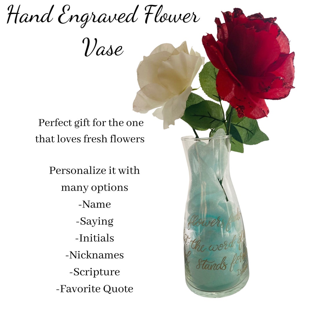 Personalized Custom Hand Engraved Flower Vase | Fresh Flower Vase ...
