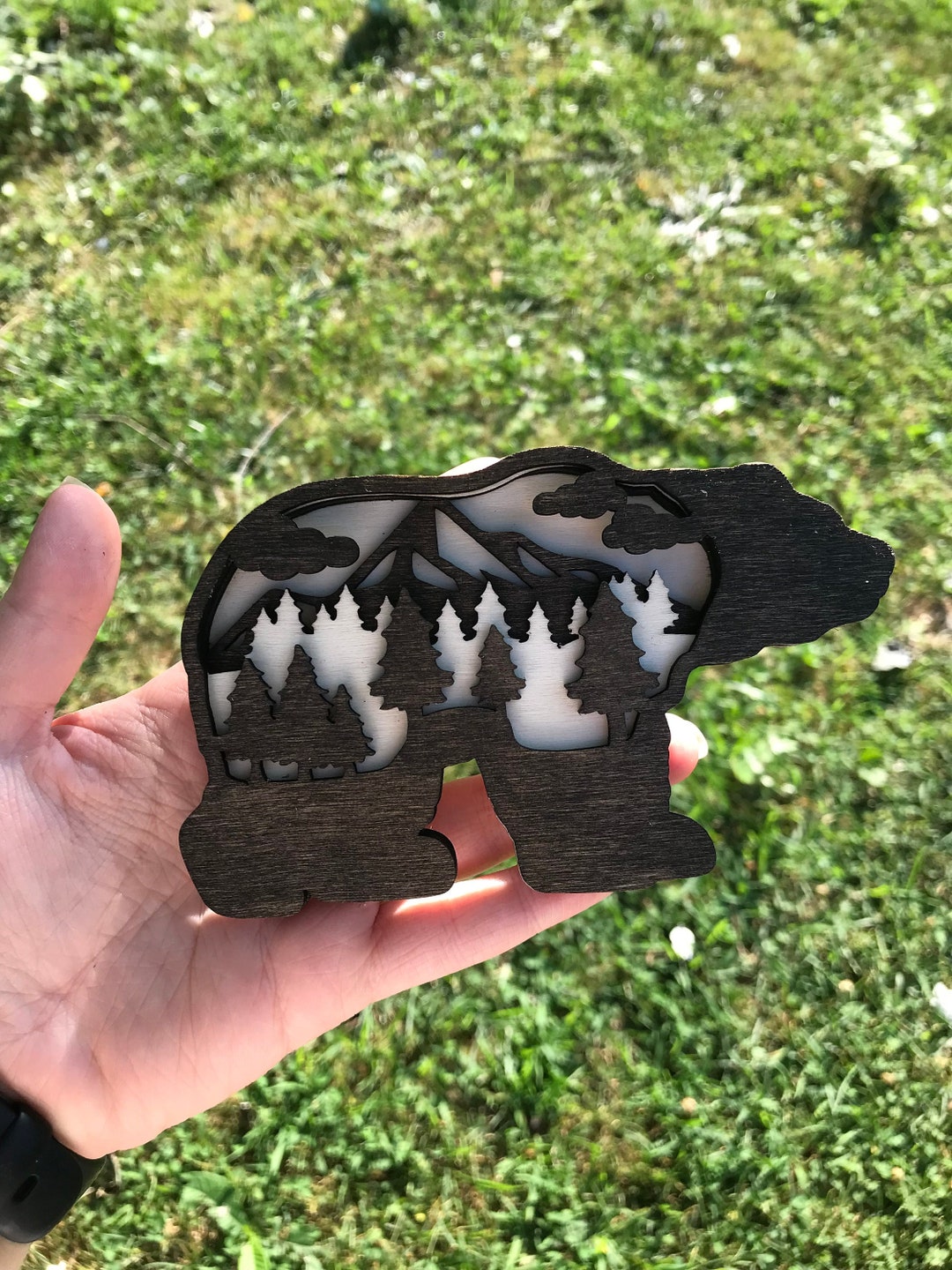 Layered Wooden Bears, 3D Bears, Customized Layered Bear, Laser Engraved ...