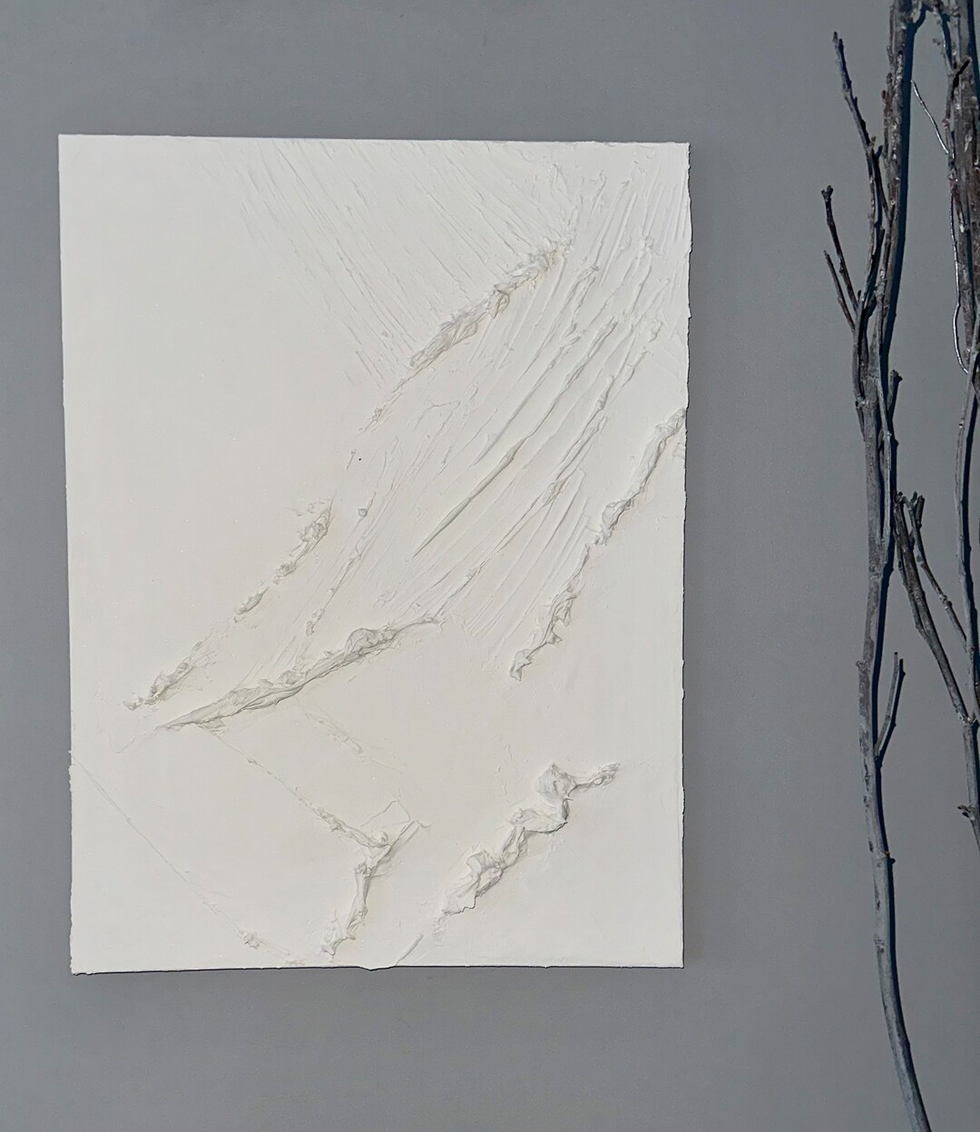 White 3D Texture Art - Etsy