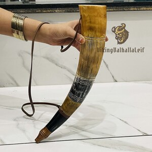 Viking Blowing Cow Horn Whistle Medieval Bull Sounding Horn Viking ...