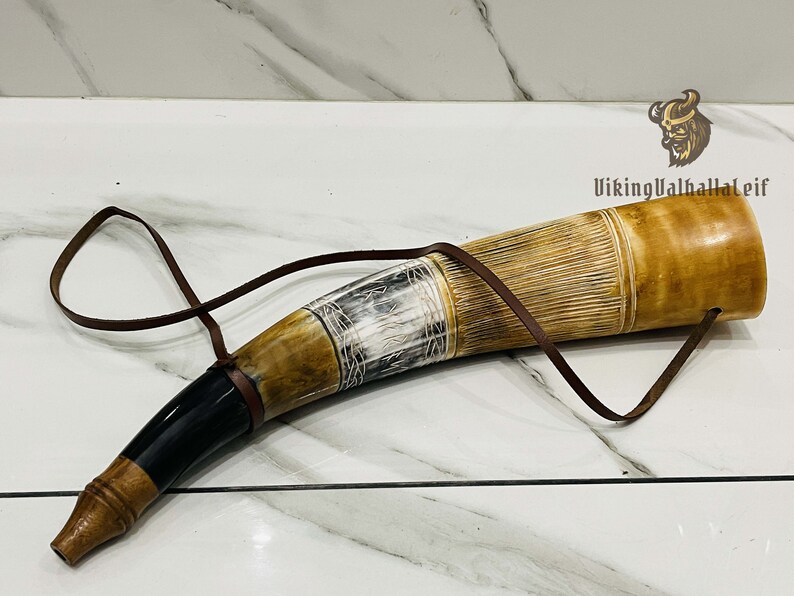 Viking Blowing Cow Horn Whistle Medieval Bull Sounding Horn - Etsy