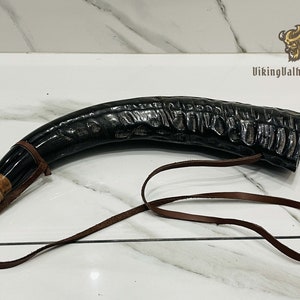Viking Blowing Cow Horn Whistle Medieval Bull Sounding Horn Viking ...