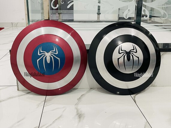 Spider-man Shield Black Spiderman Shield Authentic Replica - Etsy