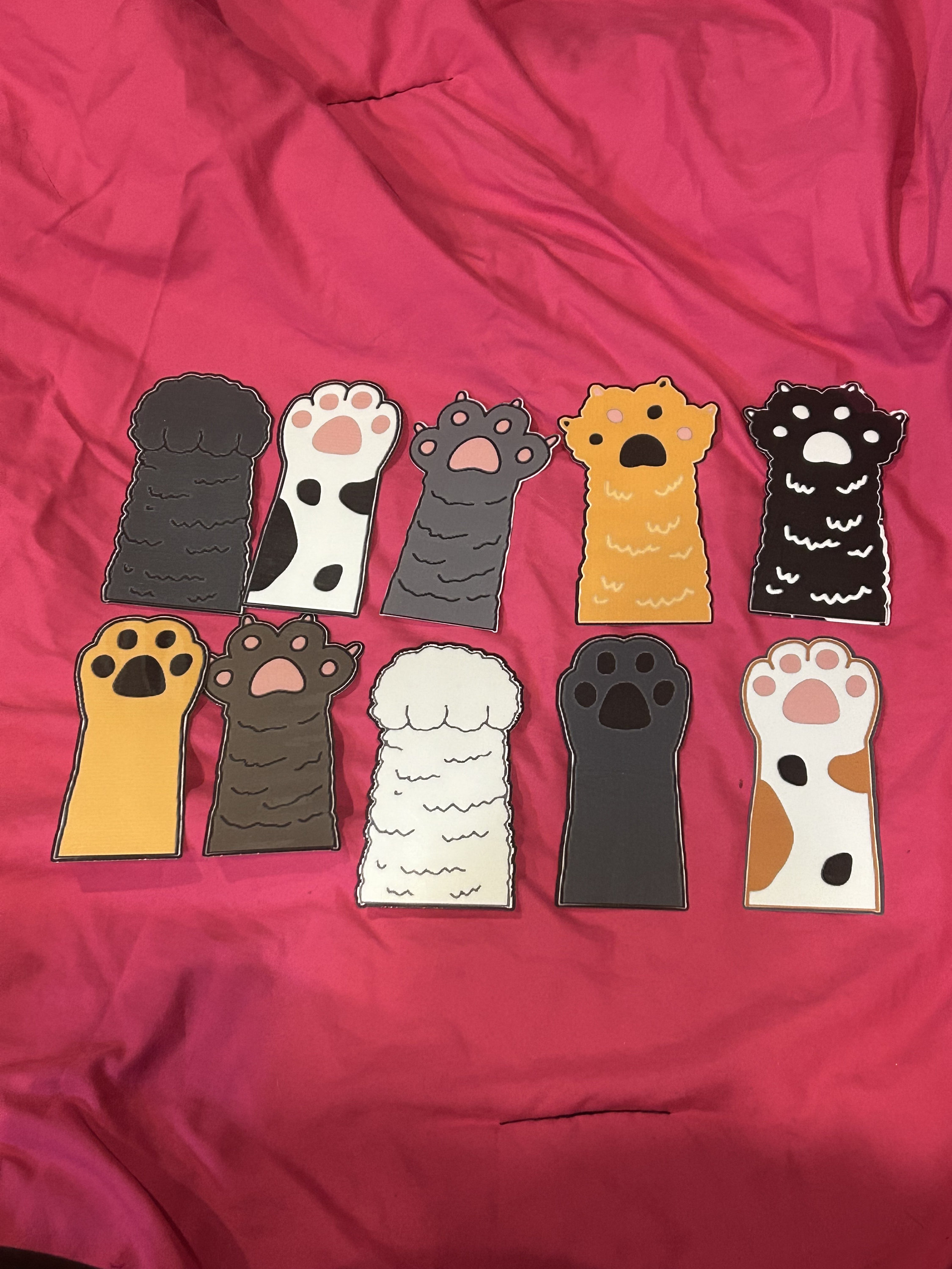 Cat Paw Bookmarks Calico Cat Bookmark-orange Cat Bookmarks-cute ...