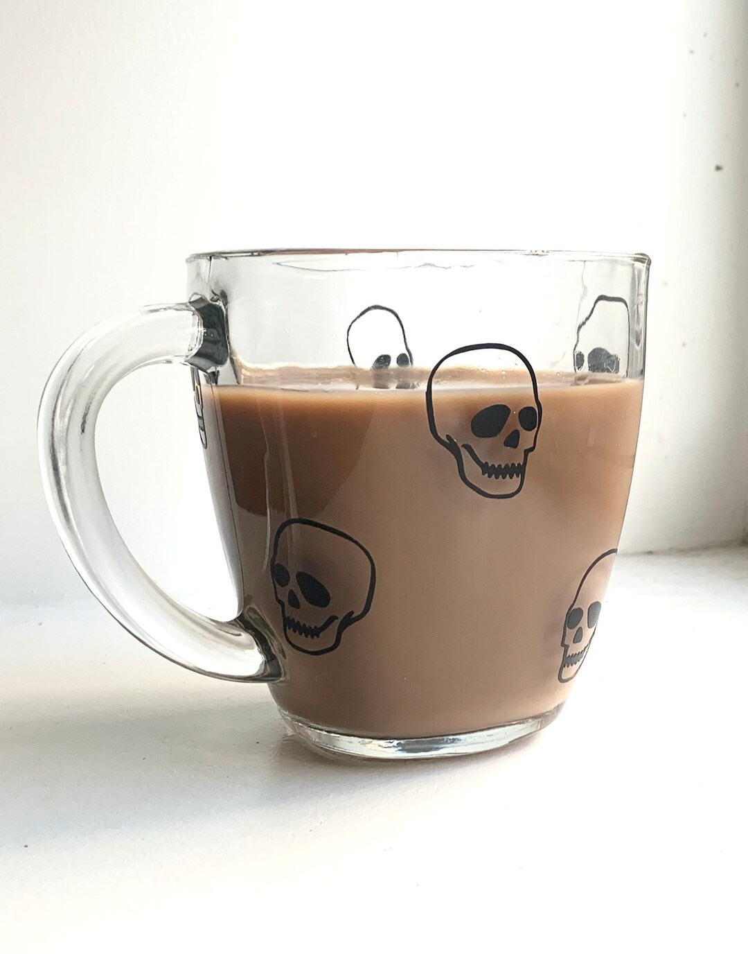 Glass Coffee Mug With Skulls Skull Glass Skull Mug - Etsy