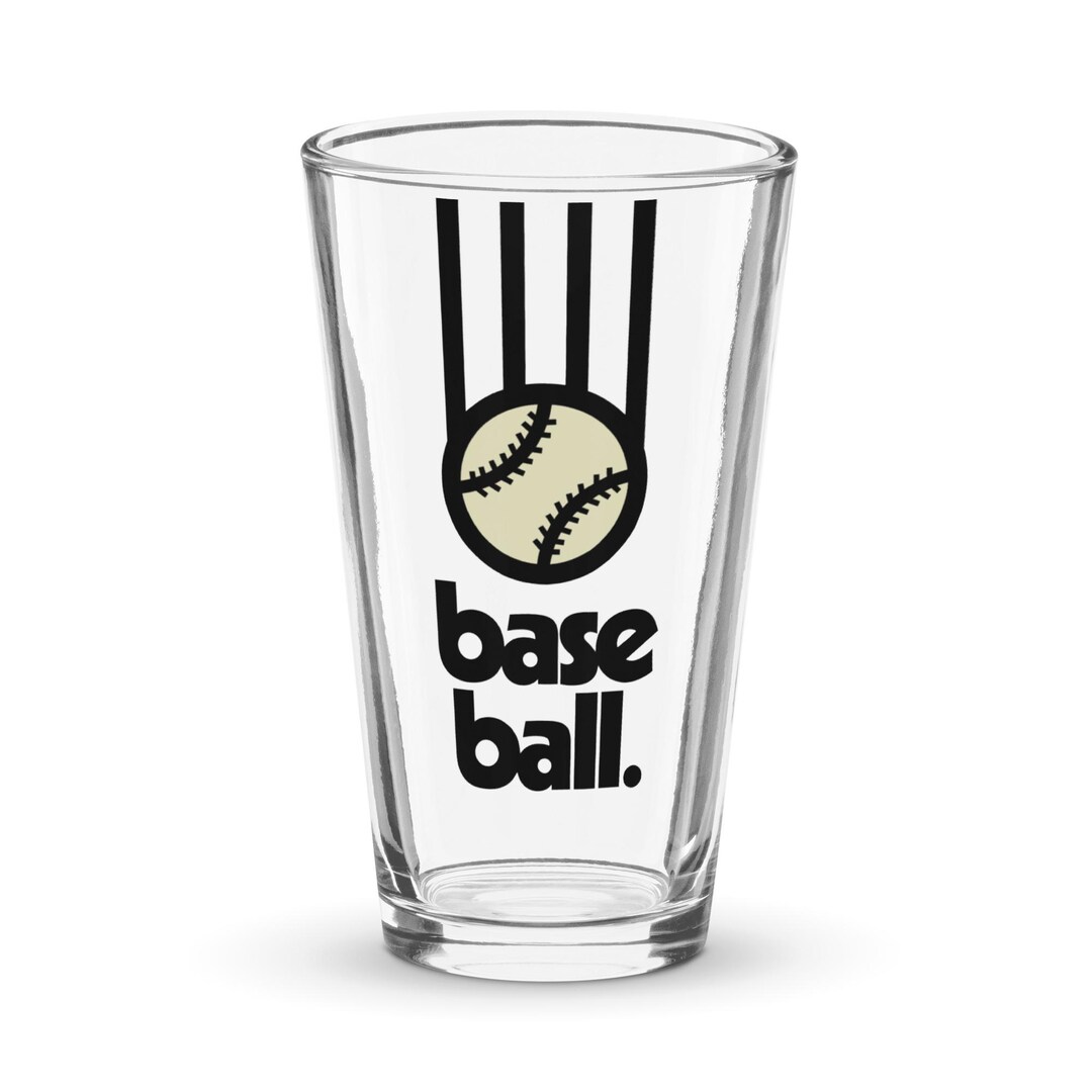 Baseball Pint Glass 16oz. - Etsy